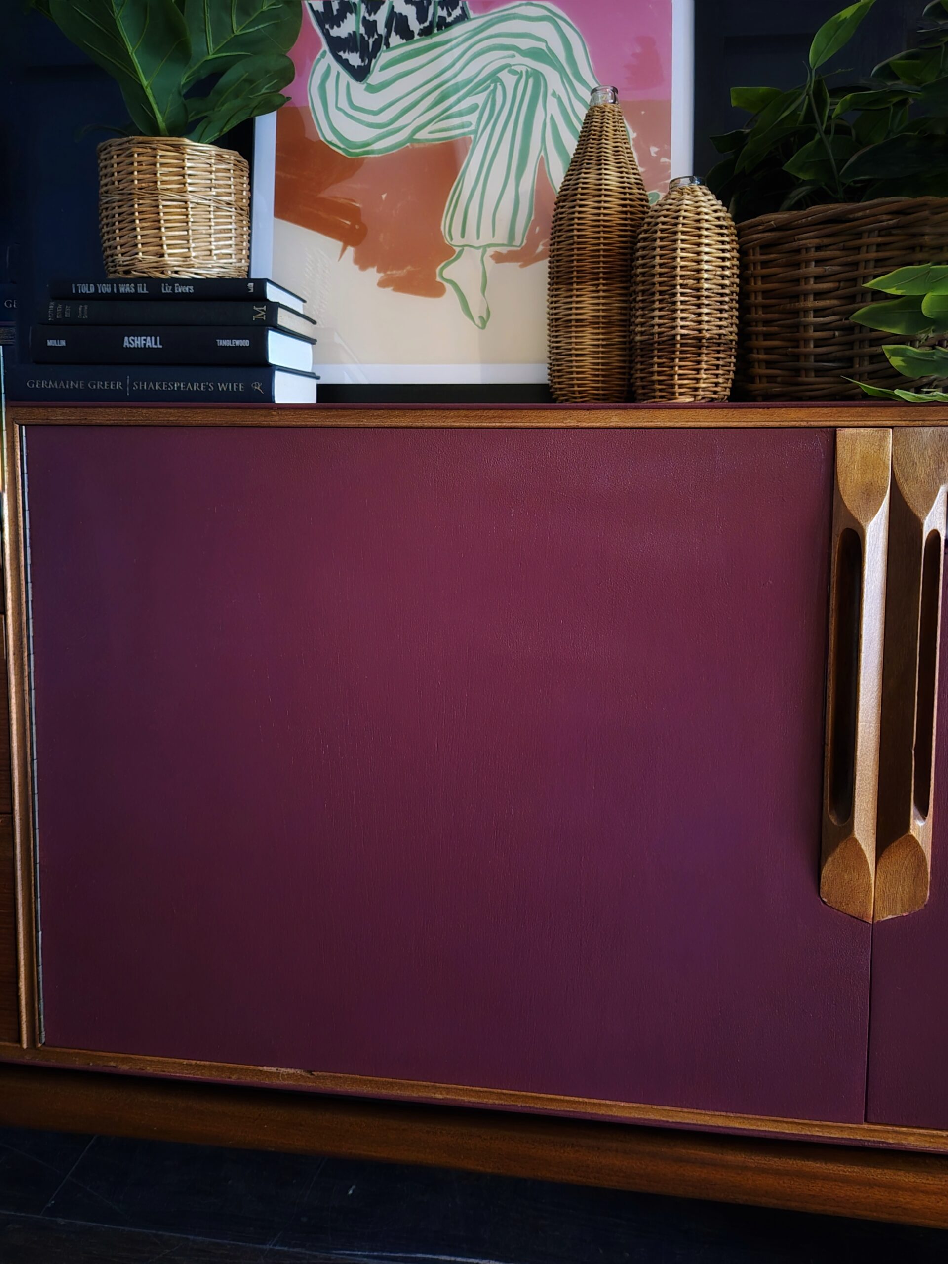 Mid-century Sideboard in Preference Red from Farrow and Ball