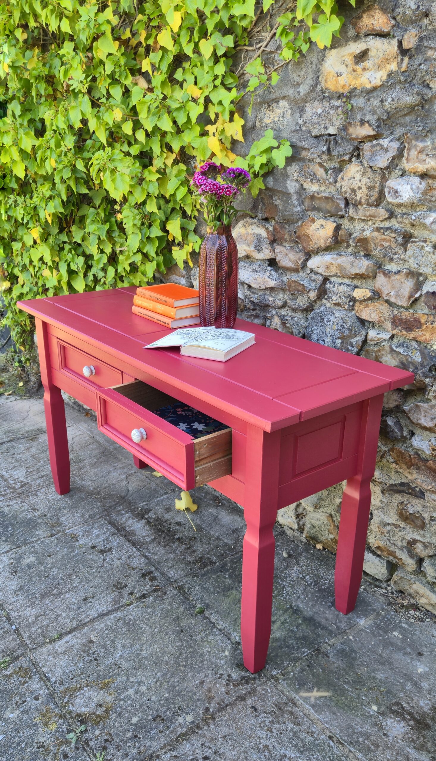 Hand-Painted Console Table - Farrow and Ball - Rectory Red - Annemarie ...